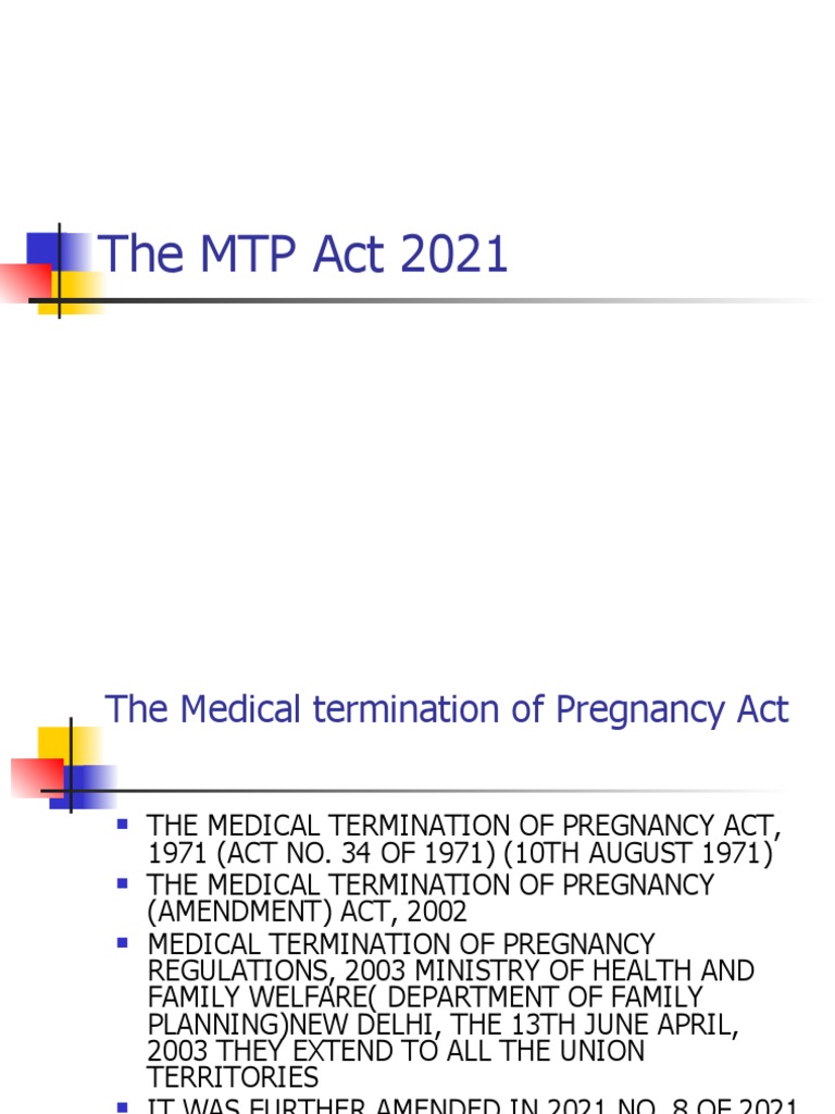 MTP Act 2021 | PDF | Pregnancy | Medicine