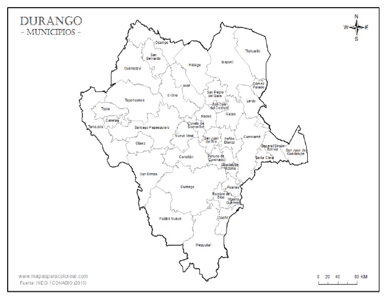 Mapa de Durango Con Nombres | PDF