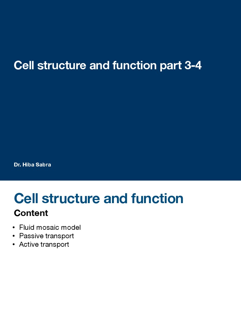 Cell Structure and Function Part 3 | PDF | Cell Membrane | Molecular ...