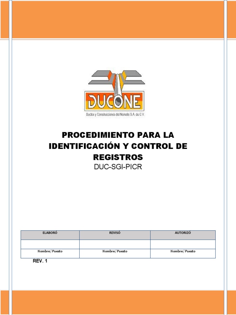 Procedimiento de Control de Registros P SGI 02 Rev1 | PDF