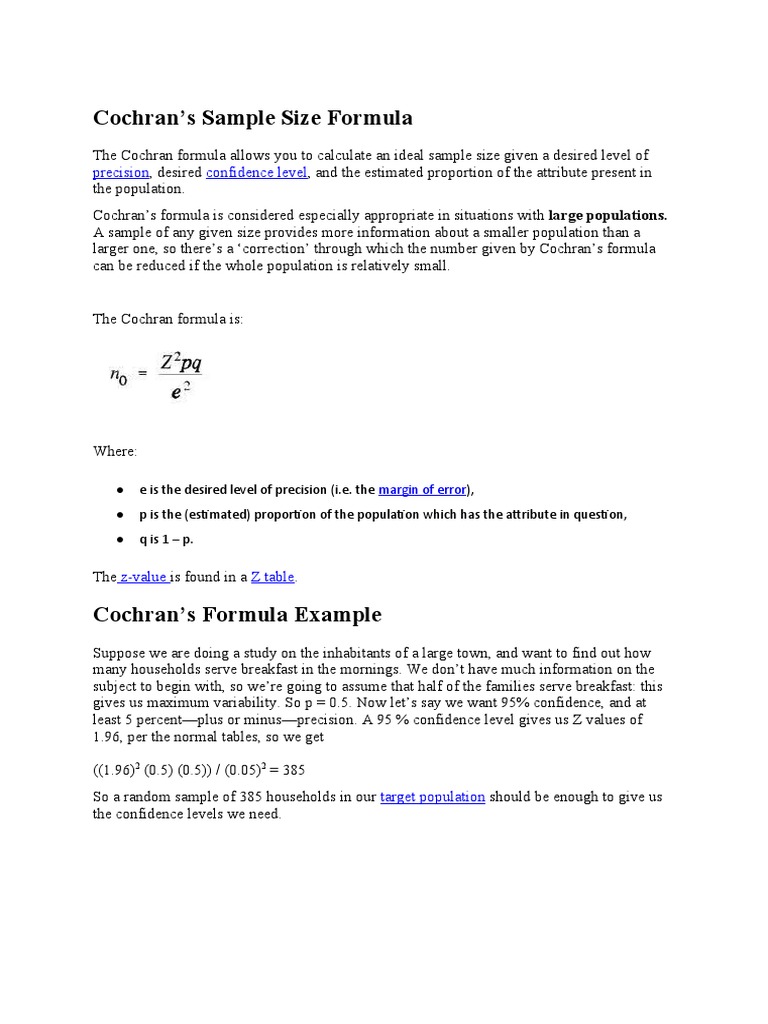 Sample size calculation | PDF