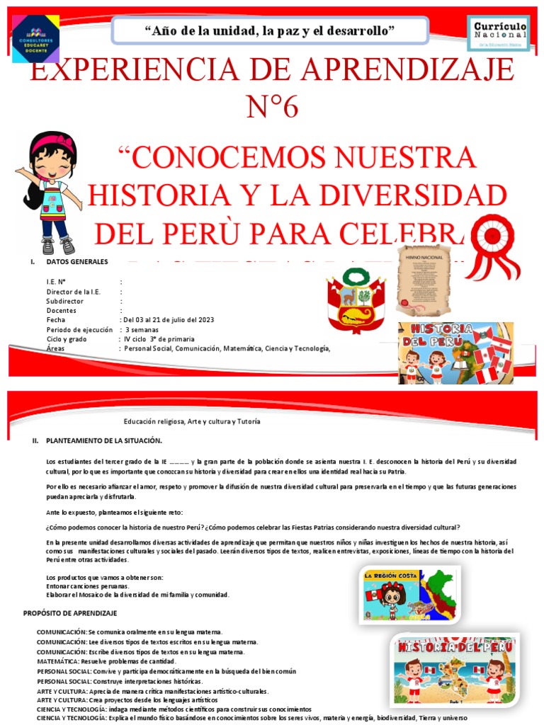 3ro Experiencia de Aprendizaje N 6 | PDF | Aprendizaje | Multiplicación