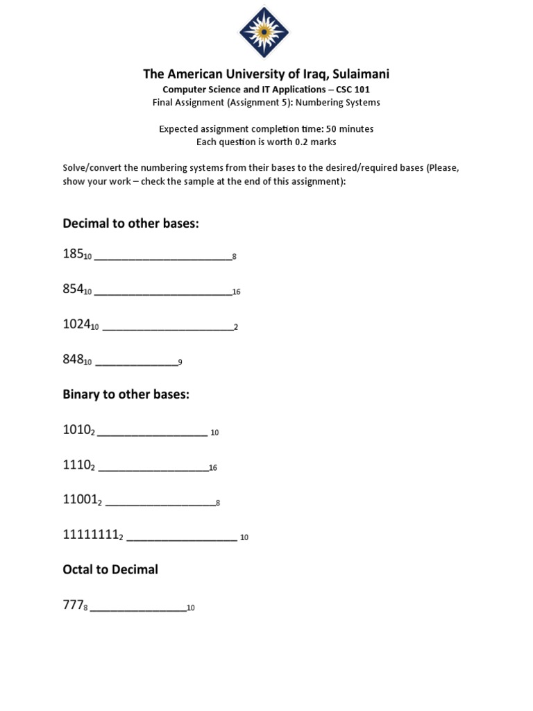 Assignment - 5 - Numbering Systems | PDF