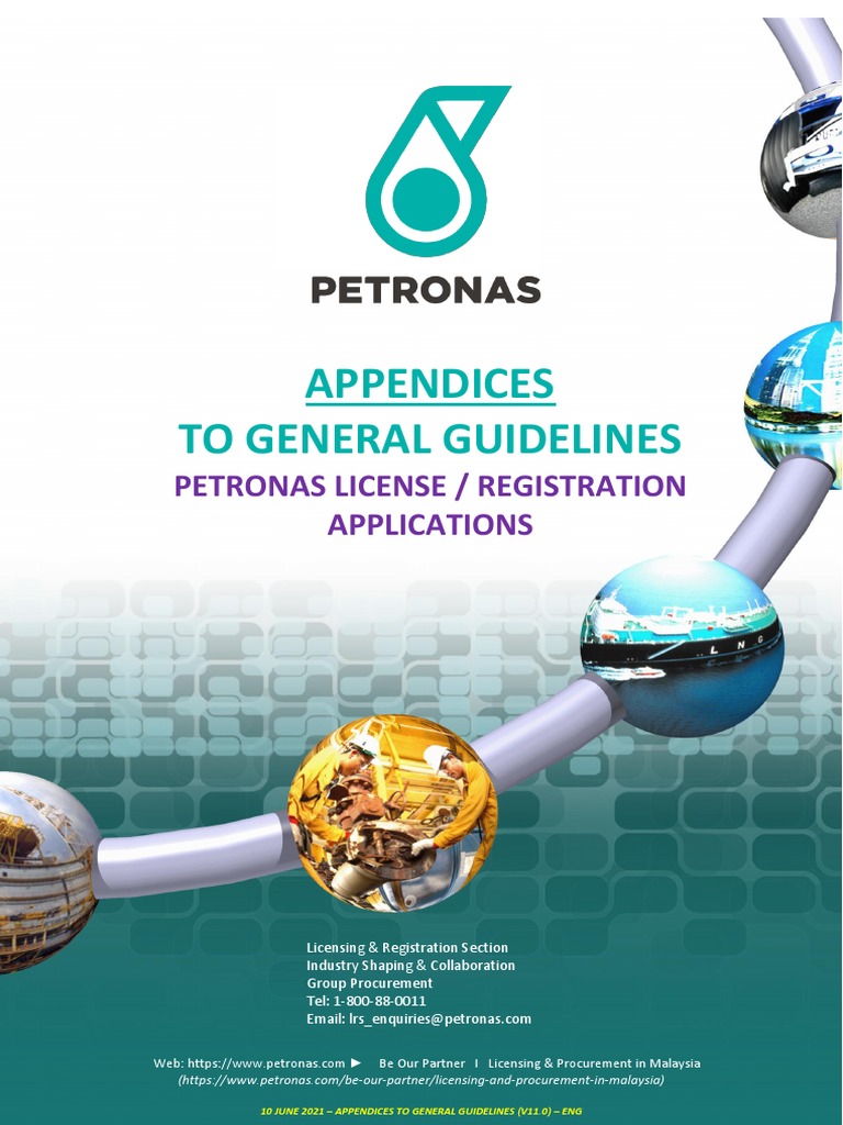 APPENDICES To General Guidelines - PETRONAS License Registration ...