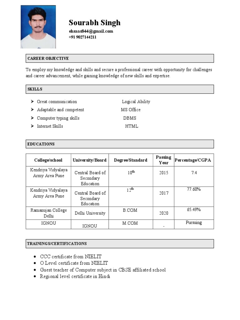 Sourabh Resume | PDF