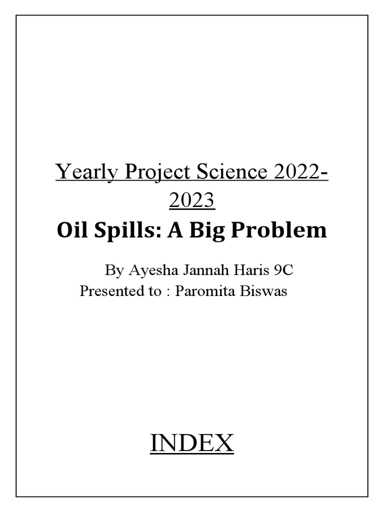 Ayesha's Biology Research Project - Oil Spill | PDF | Oil Spill ...