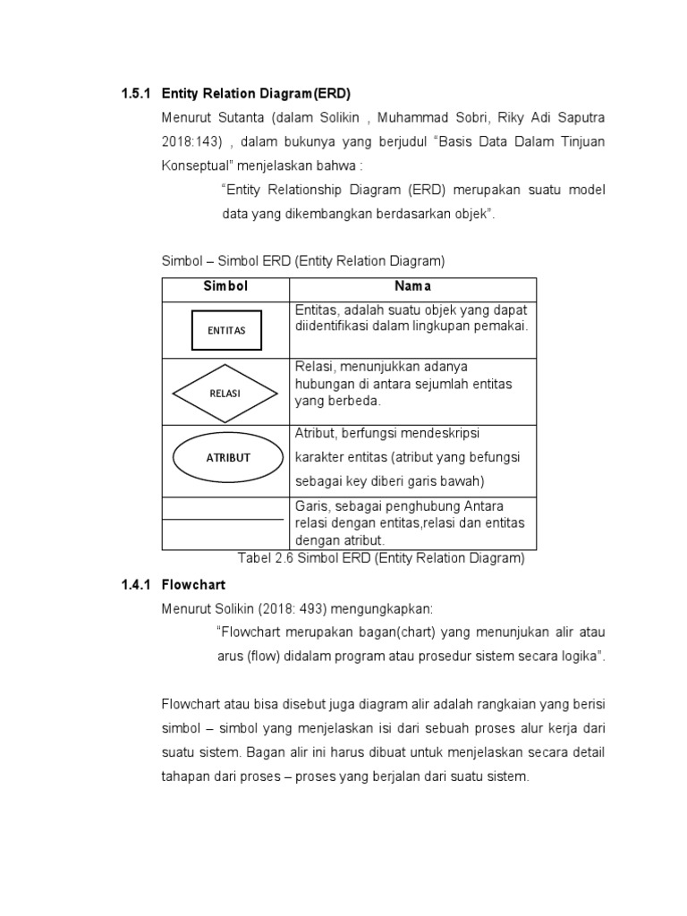 Simbol dan Fungsi ERD dan Flowchart | PDF