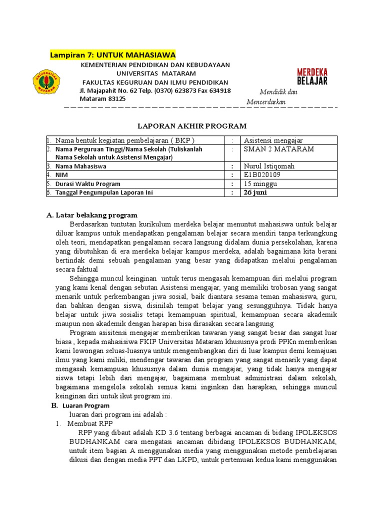 Lampiran 7 Laporan Akhir | PDF