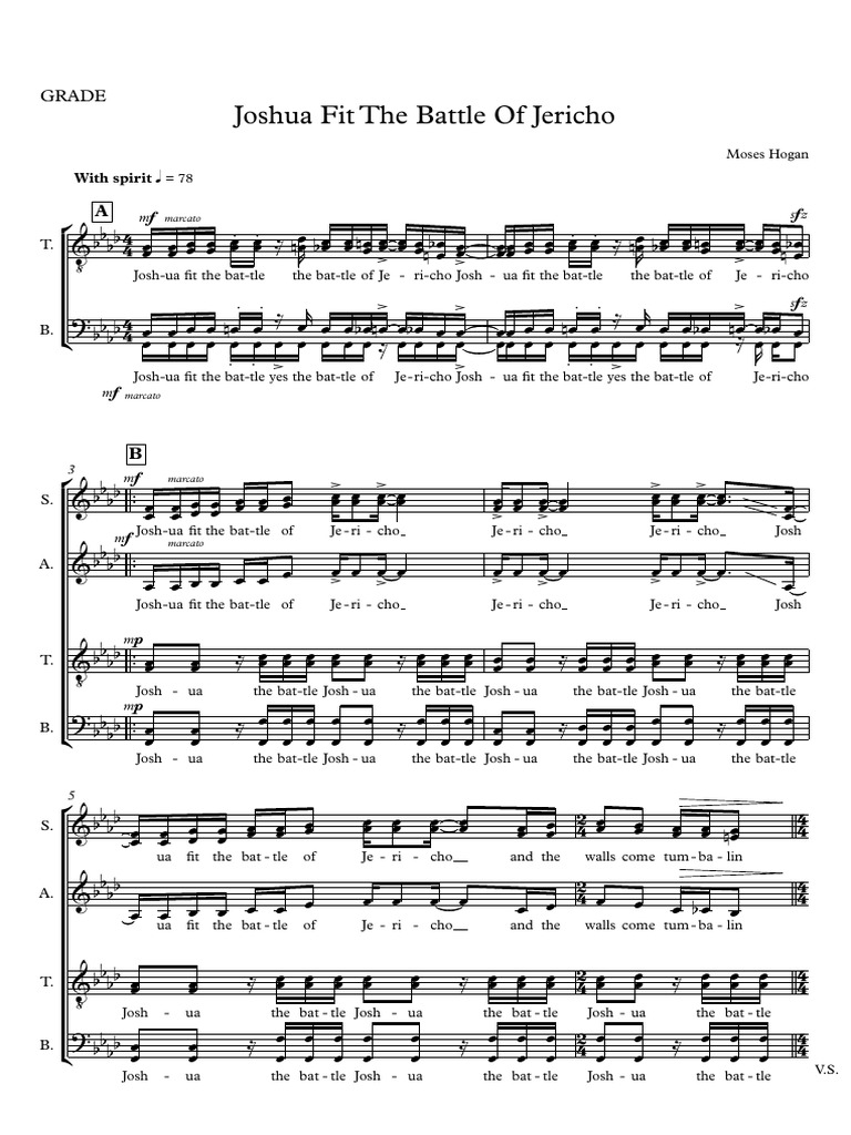 Joshua Fit The Battle of Jericho - Partitura | PDF