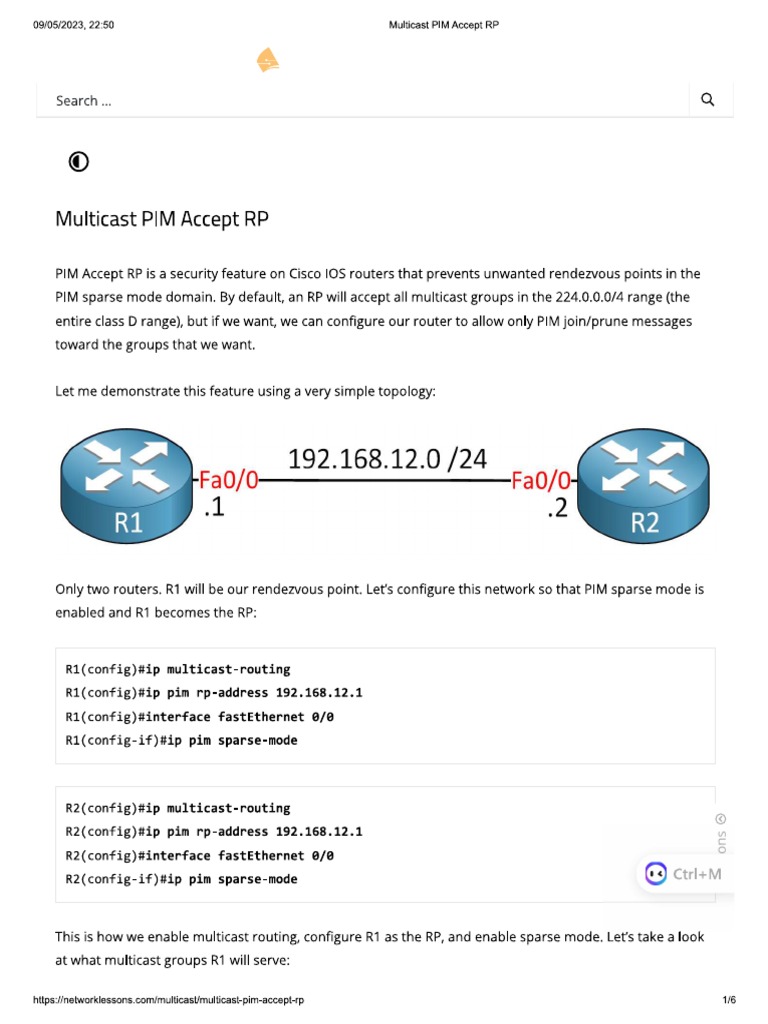 Lec-18 Multicast PIM Accept RP | PDF