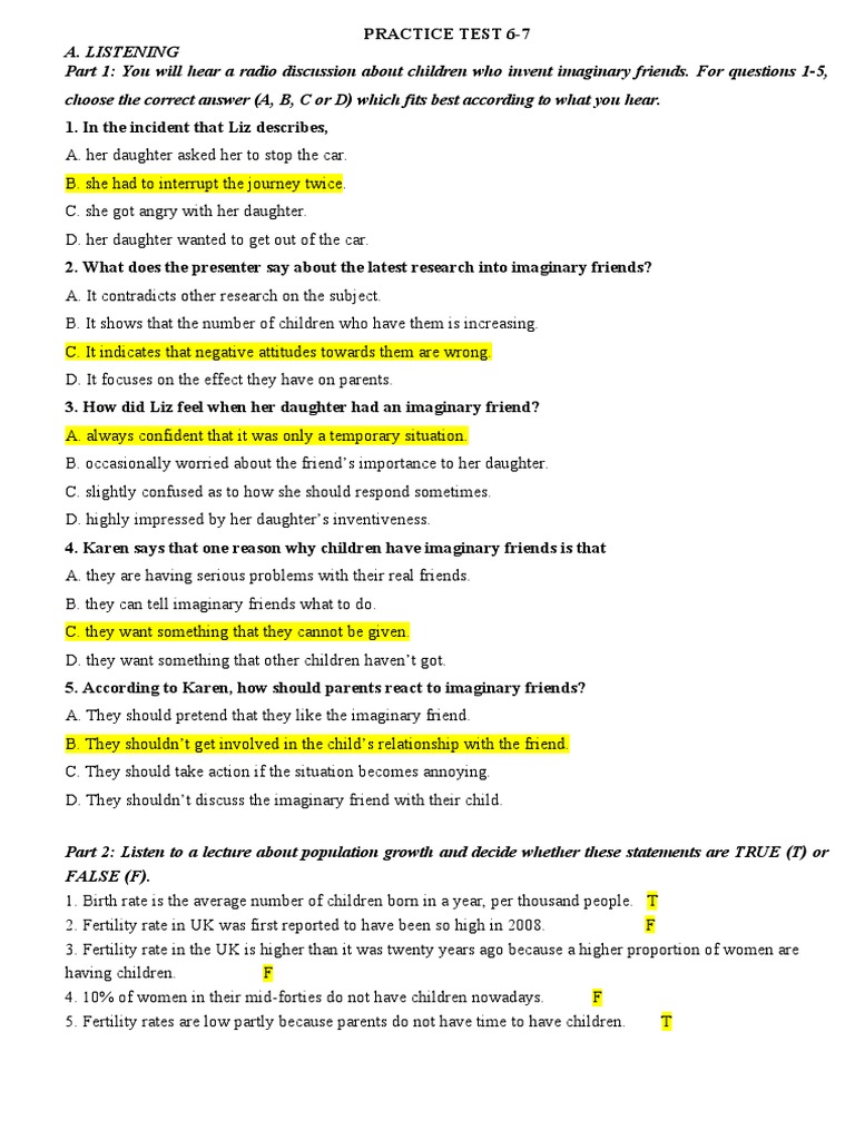 Practice Test | PDF | Teachers | Schools