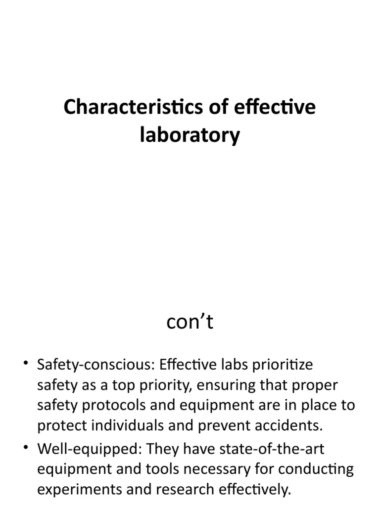 Characteristics of Effective Laboratory | PDF | Laboratories | Experiment Characteristics of Effective Laboratory | PDF | Laboratories | Experiment
