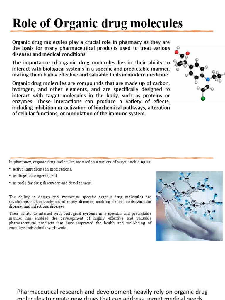 1.1 Role of Organic Drug Molecules Unit 1 | PDF | Pharmacology | Pharmacy