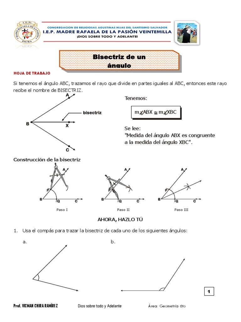 Bisectriz de Un Angulo | PDF | Geometría Elemental | Geometría
