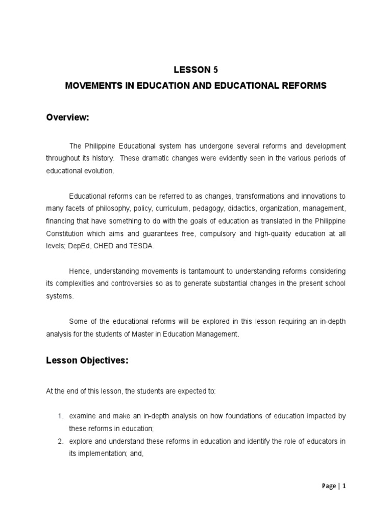 Philippine Education Reforms Overview | PDF | Education Reform | Disability