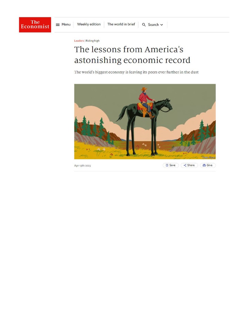 The Economist The lesson's frpm america's astonishing economy (1) | PDF