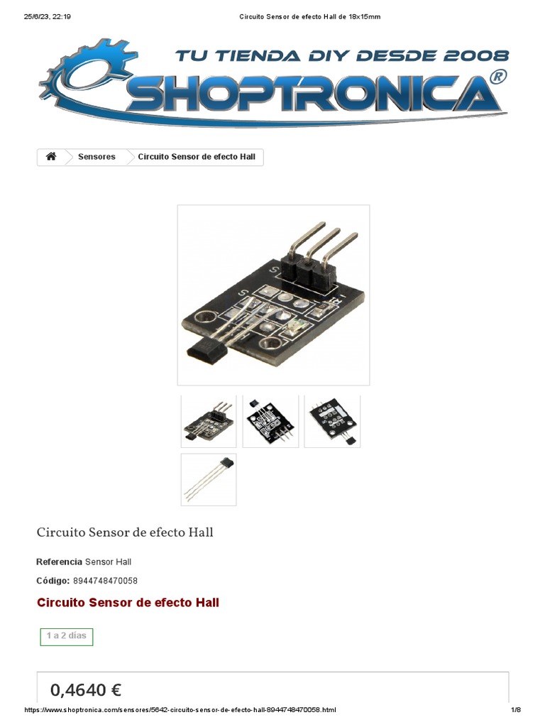 Circuito Sensor de Efecto Hall de 18x15mm | PDF | Corriente eléctrica | Bienes manufacturados