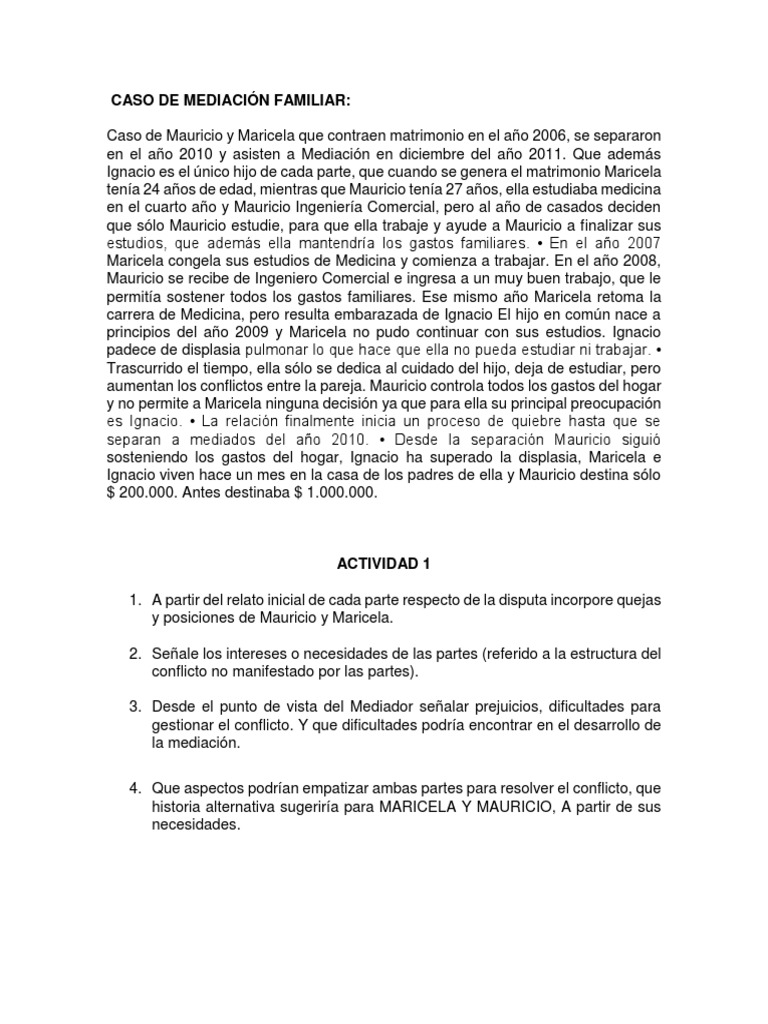 Caso 1 Mediacion Pdf Mediación Empatía