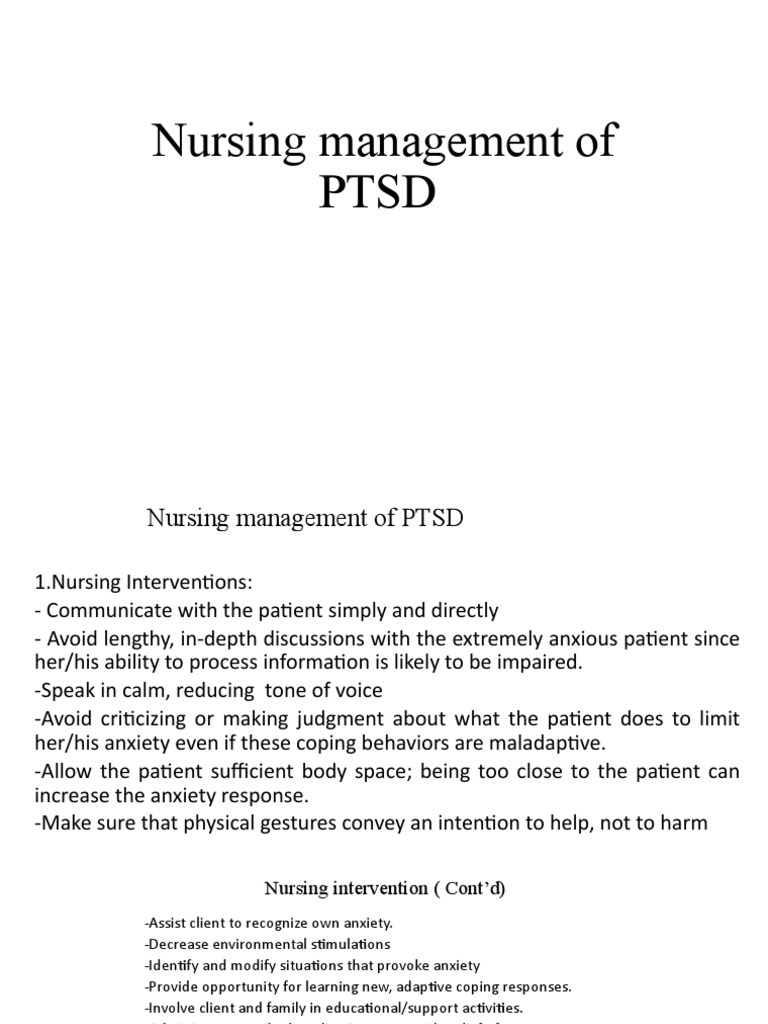 Nursing Management of PTSD | PDF