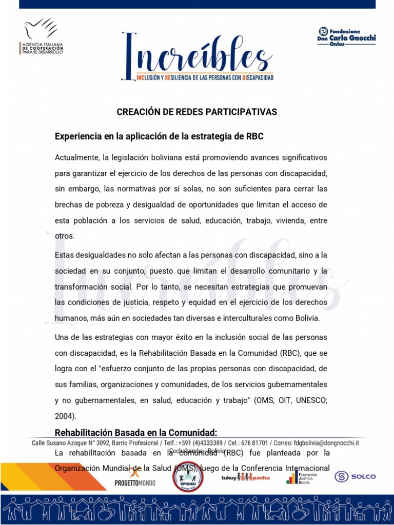 Estrategias de Inclusión Social RBC | PDF | Invalidez | Inclusión ...