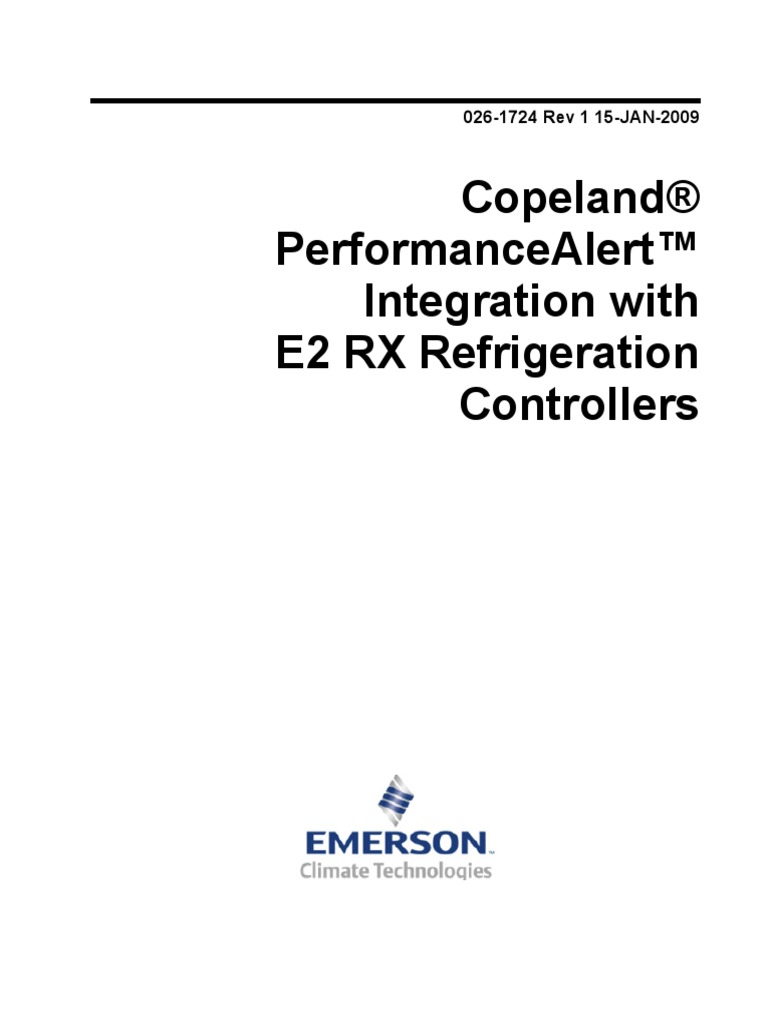 Copeland® Performancealert™ Integration With E2 RX Refrigeration ...