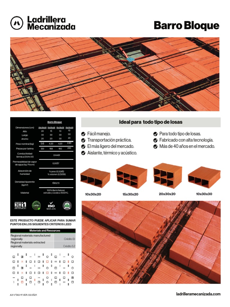 ficha tecnica de barroblock LM | PDF