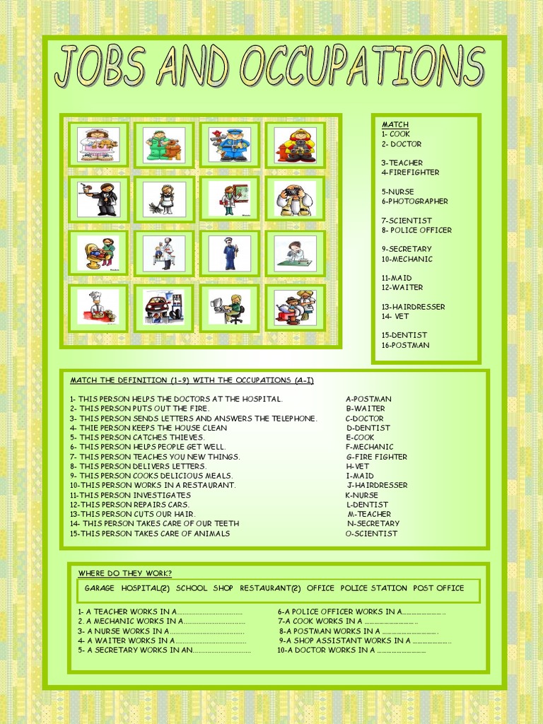 Occupations and Workplaces Guide | PDF