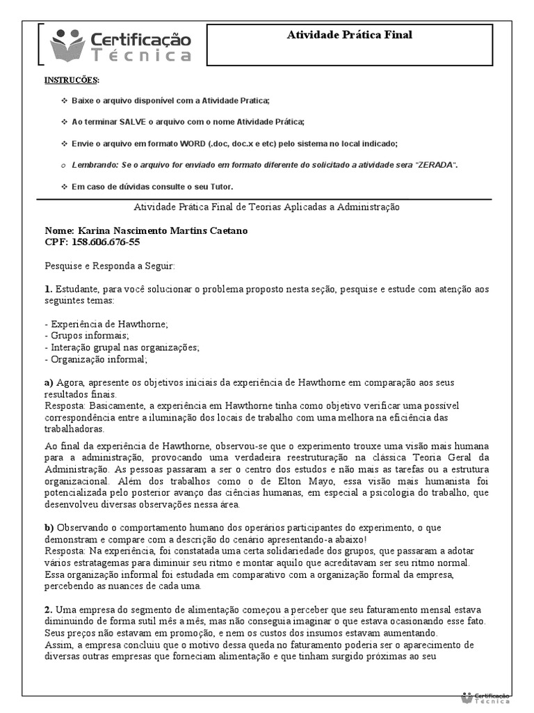 Atividade Prática | PDF