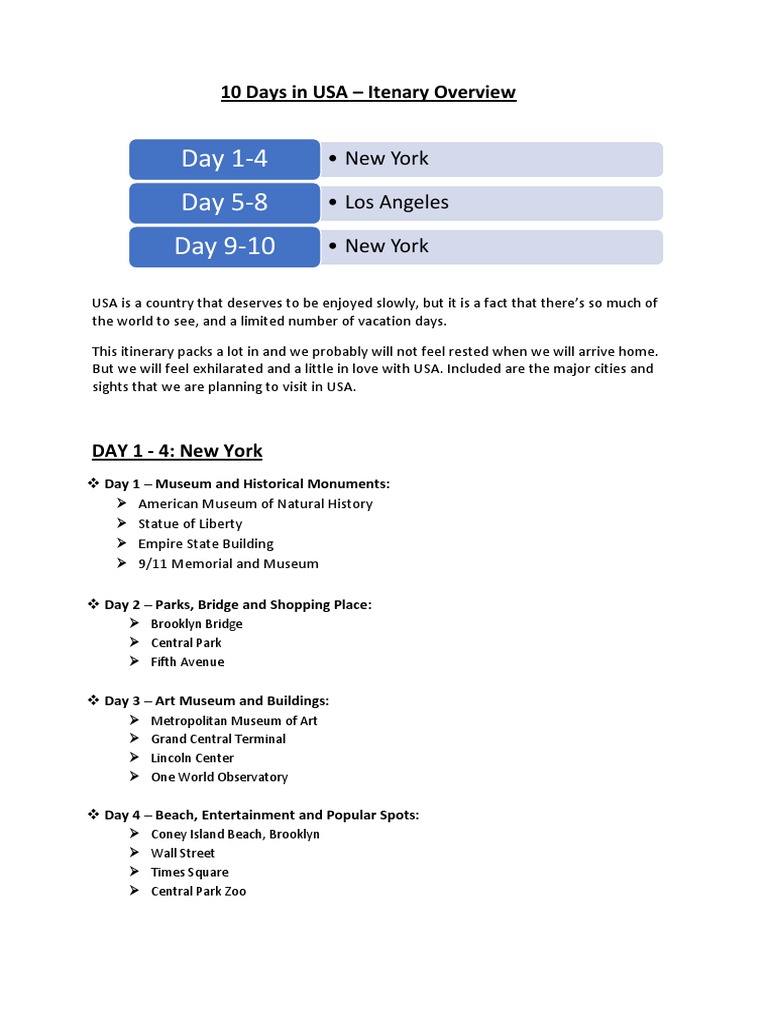 Travel Itenary | PDF