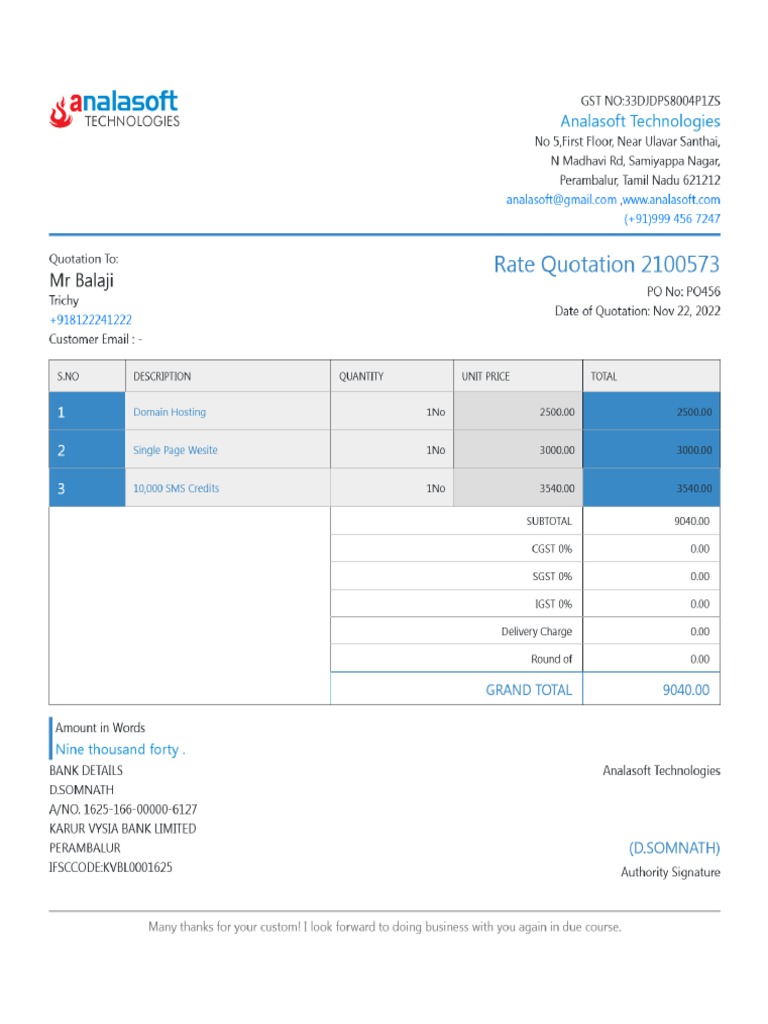 Website Quotation | PDF