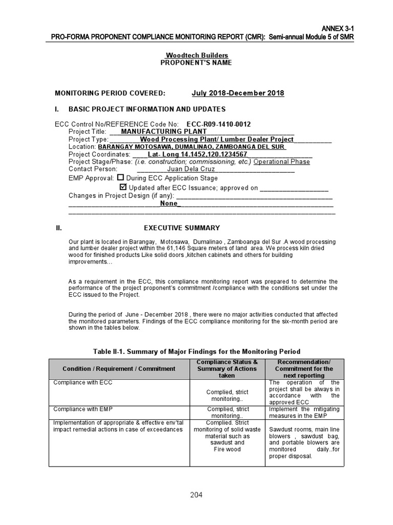 CMR Sample | PDF | Waste Management | Waste