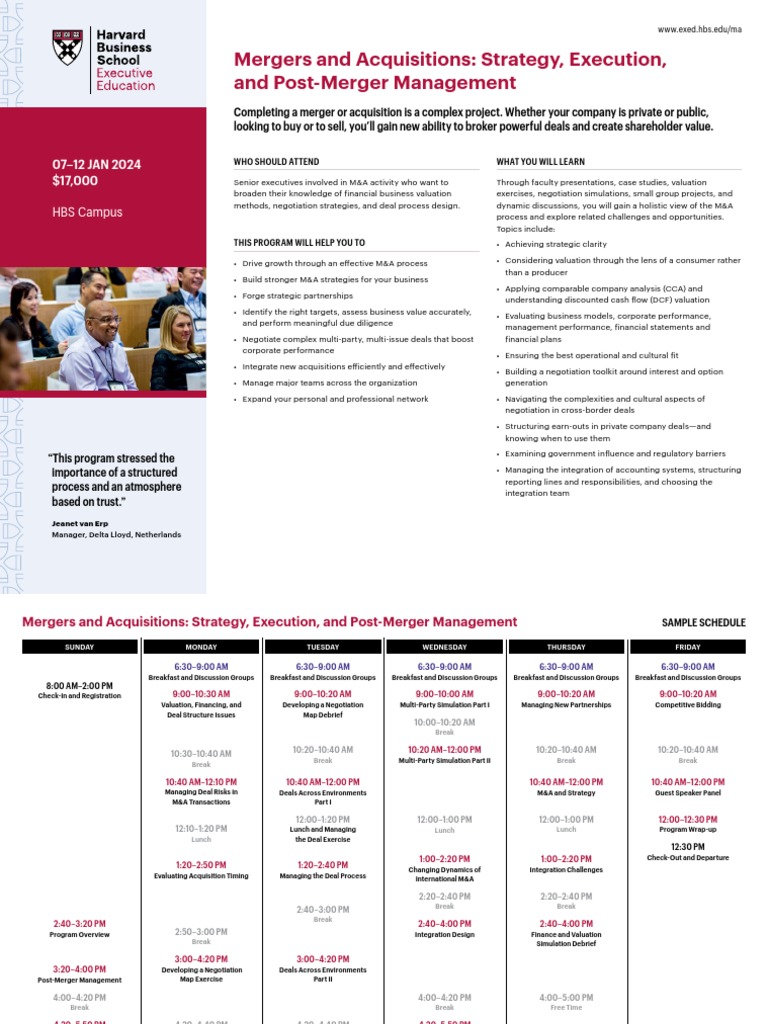 M&A Strategy and Execution Program | PDF | Mergers And Acquisitions | Business