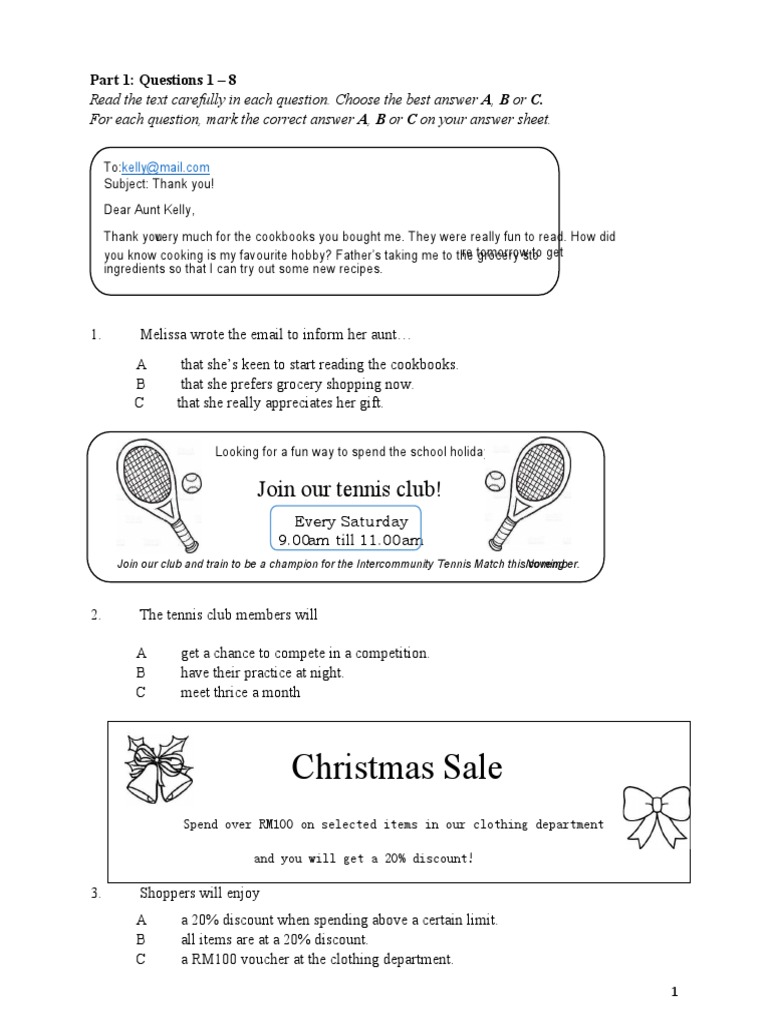 BI FORM 1 Question Paper | PDF
