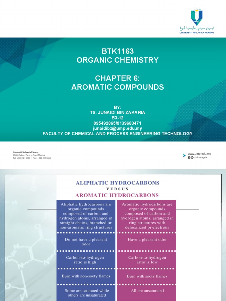 Chapter 6 Aromatic Compounds | PDF | Aromaticity | Benzene
