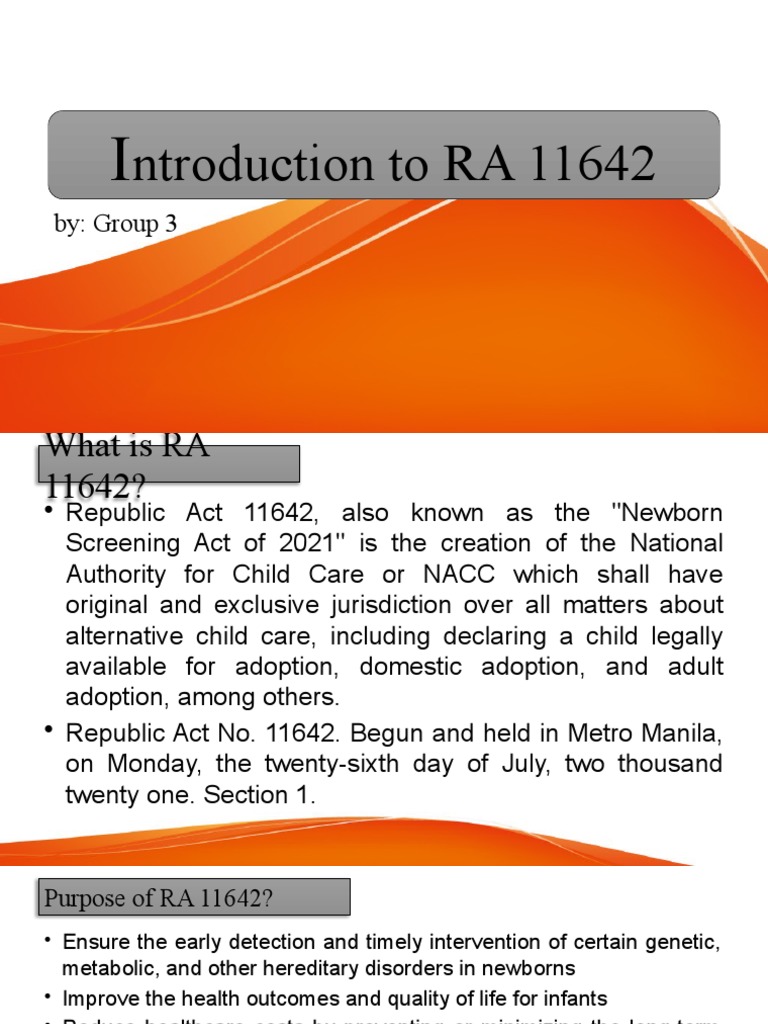 Ra 11642 | PDF | Health Care | Screening (Medicine)