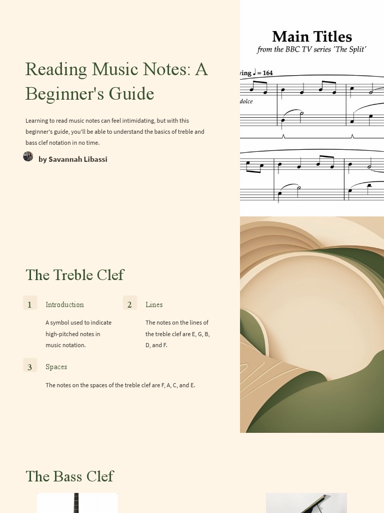 Beginner's Guide to Reading Music Notes | PDF | Musical Notation | Clef