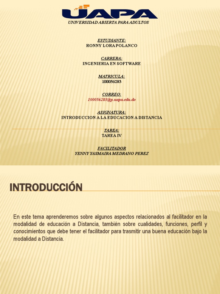 Tarea 4 Intr. A La Edu. A Distancia | PDF | Educación a distancia | Aprendizaje