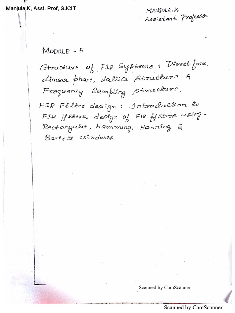 Notes DSP Module 3 | PDF