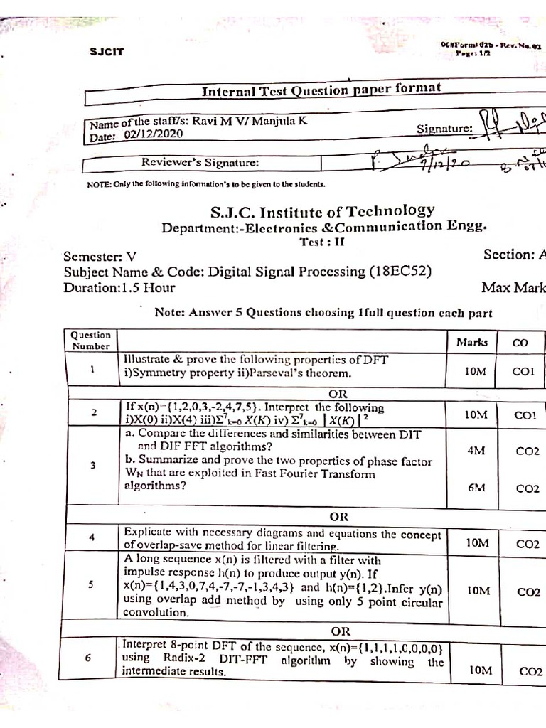 DSP Test 2 | PDF