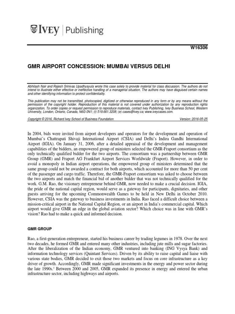 Case Study (GMR) | PDF | Airport | Expense