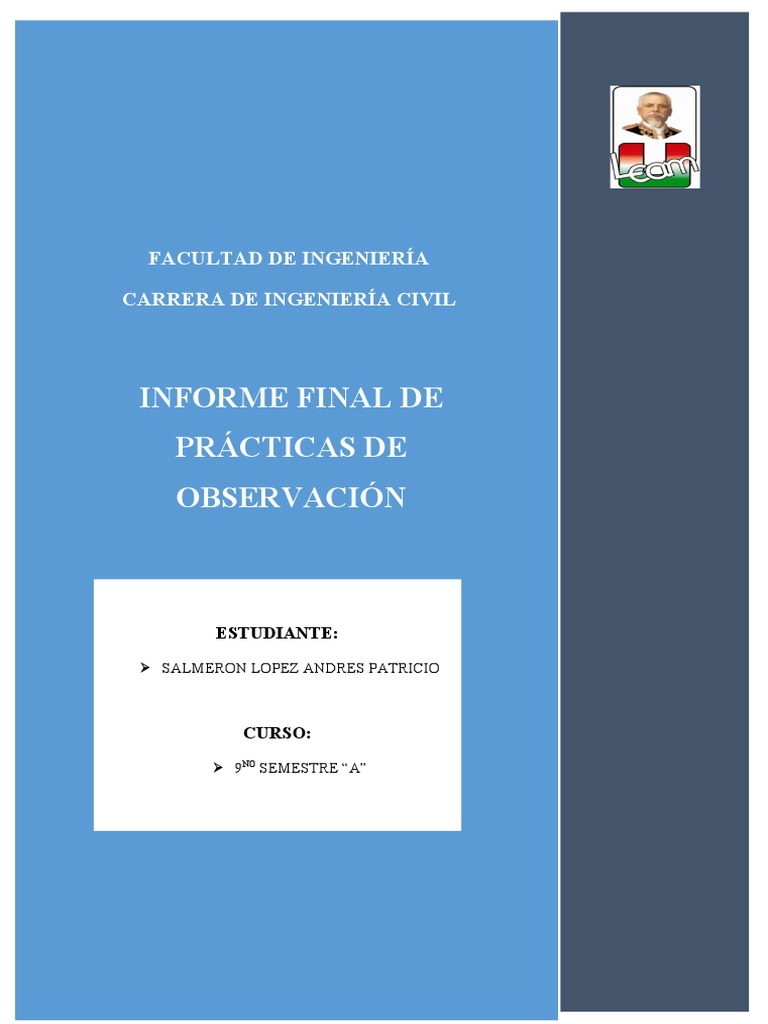 Informe Observación ULEAM Ingeniería | PDF | Educación más alta ...