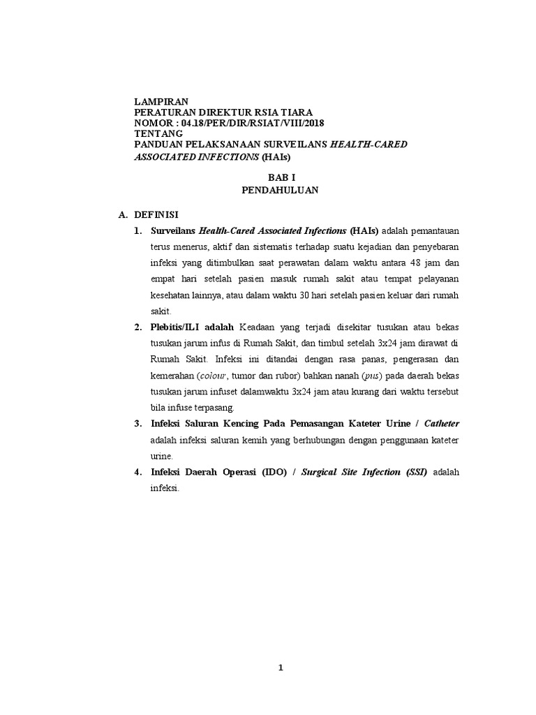 Contoh Laporan Surveilans HAIs | PDF | Sains & Matematika