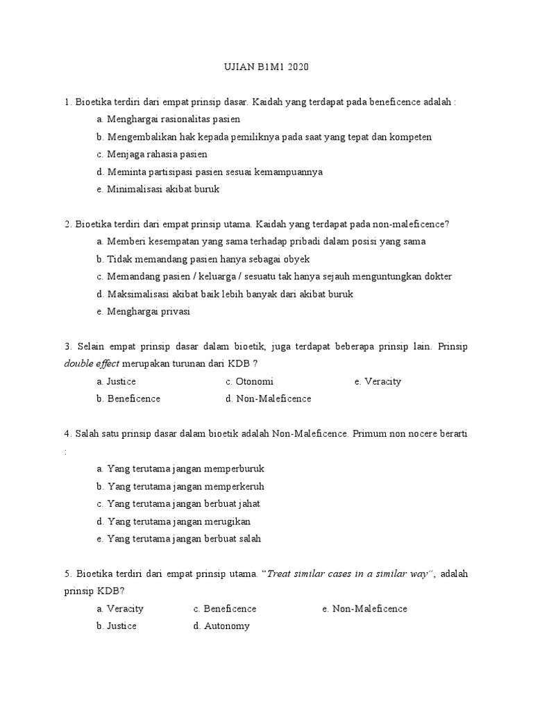 Ujian Integ B1M1 2020 | PDF