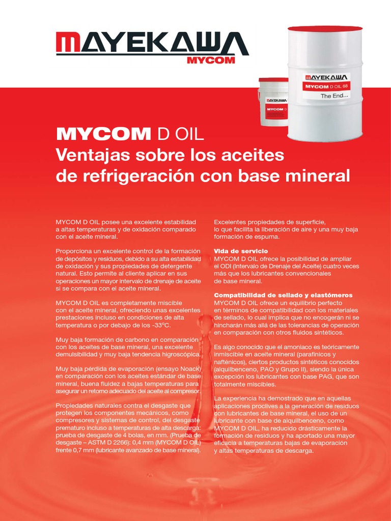 ACEITE MYCOM D Oil | PDF | Lubricante | Materiales