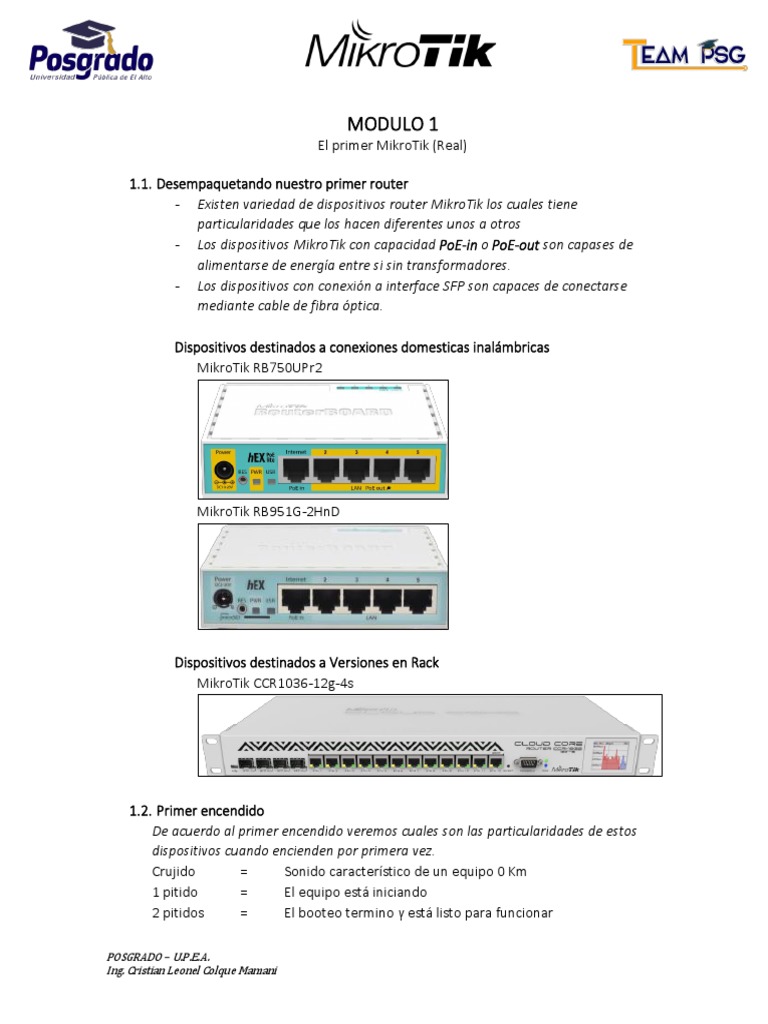 Guia Basica de Mikrotik | PDF | Enrutador (Computación) | Protocolos de internet