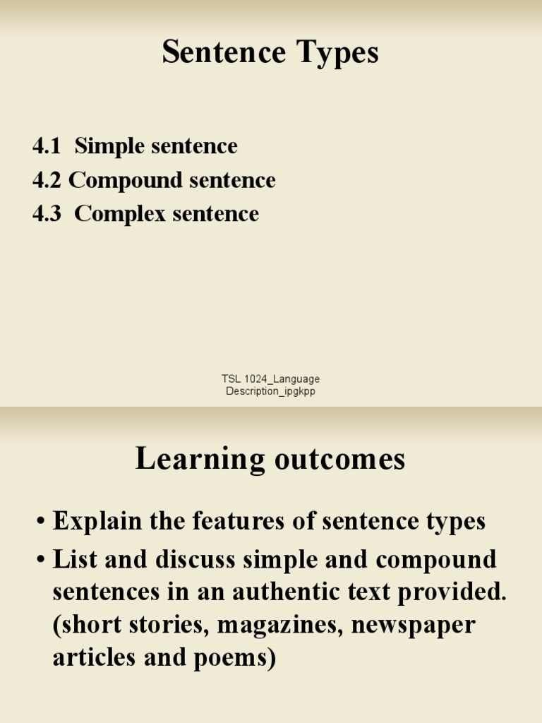 1.11 Sentence Types | PDF | Sentence (Linguistics) | Clause