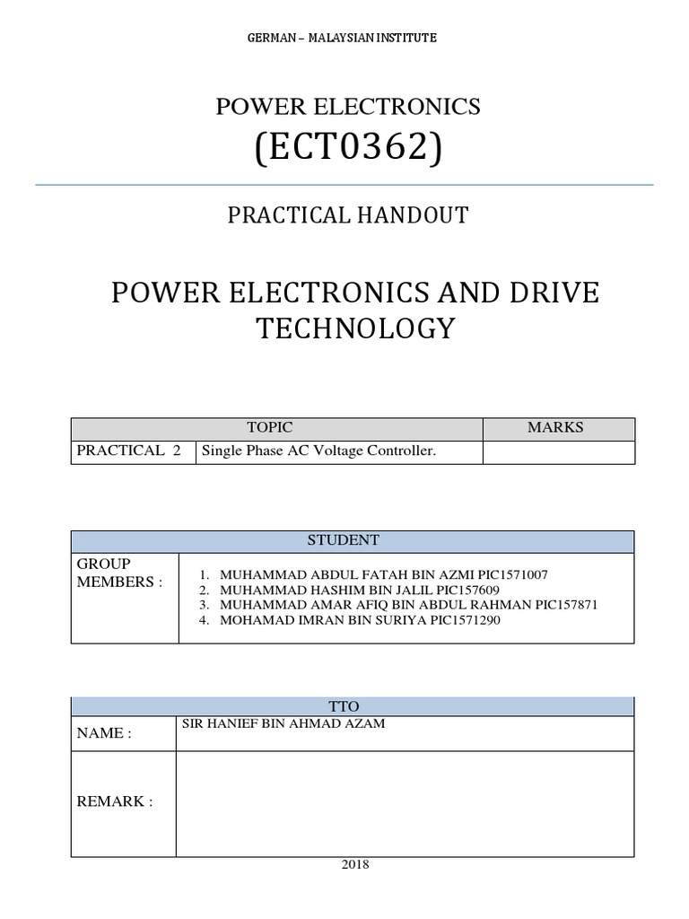 Single Phase AC Voltage Control | PDF | Power Electronics | Rectifier