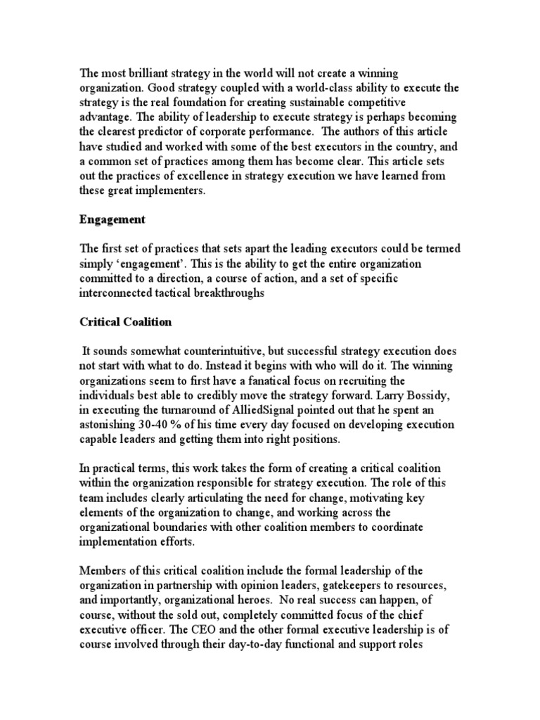 The Most Brilliant Strategy in The World Will Not Create A Winning ...