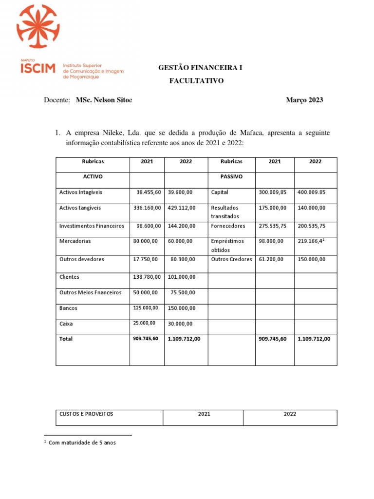 Moaf Facultativo 2023 Iscim | PDF | Corporações | Serviços financeiros