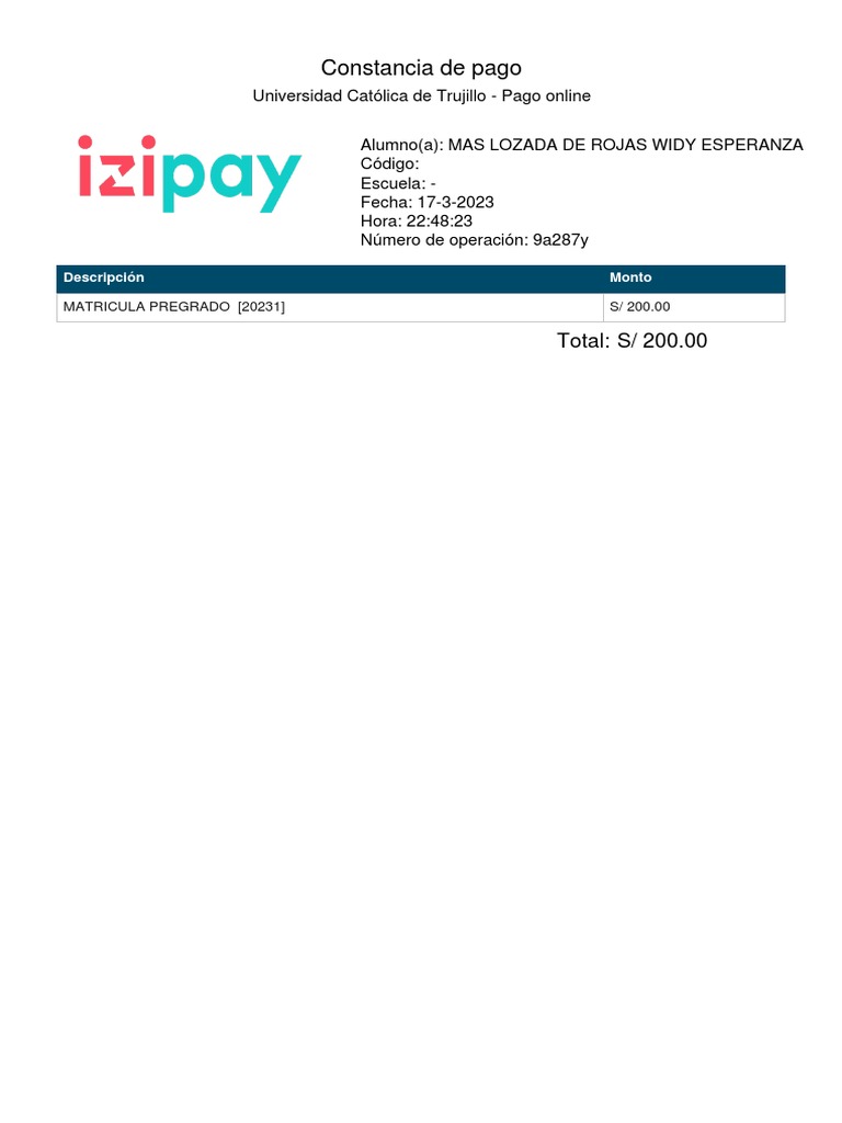 Constancia de Pago 9a287y | PDF